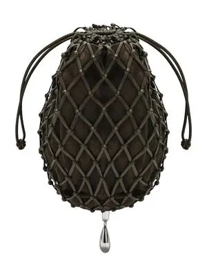 Savette SAVETTE Macramé Pouch In Calf Leather Brown