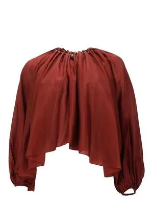 Zimmermann Blusa Arricciata Aster Con Perline - Red
