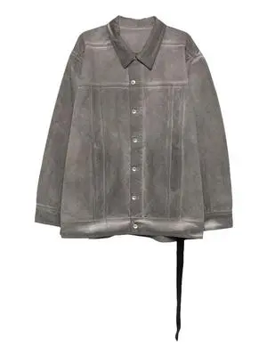 Rick Owens Faded Denim Jacket - Gray