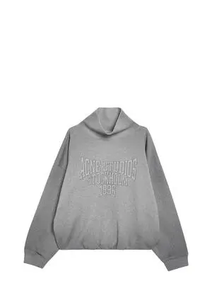 Acne Studios Melange Fleece Sweatshirt With Logo - Gray