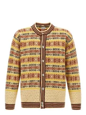 BODE Marzipan Jacquard Patterned Wool Cardigan - Multicolor