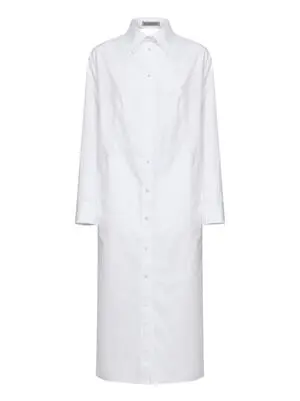 Balenciaga Poplin Draped Back Shirt Dress - Multicolor