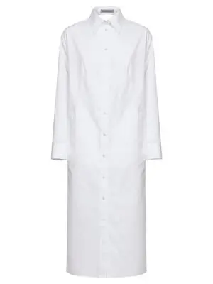 Balenciaga Poplin Draped Back Shirt Dress - Multicolor