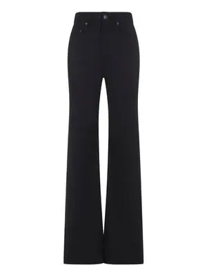 Balenciaga Straight Wool Pants - Black