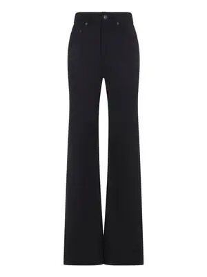 Balenciaga Straight Wool Pants - Black