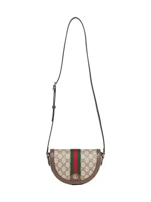 Gucci Beige And Dark Brown Ophidia Small Shoulder Bag - Multicolor