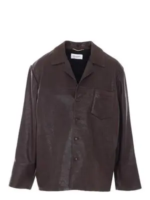 Saint Laurent Bubbled Lambskin Jacket - Brown