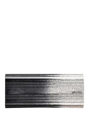 JIMMY CHOO Sweetie Degrade Glitter Fabric Clutch - Black