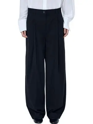 TOTEME TOTEME Single Pleat Cotton Trousers Black
