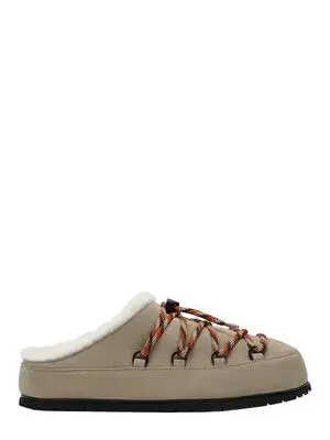 Prada PRADA Desert Suede Clogs With Braided Laces Cream