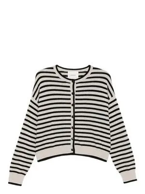 LISA YANG Striped Cashmere Cardigan - Cream