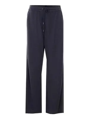 Brunello Cucinelli Wide Pants With Precious Stripe - Gray
