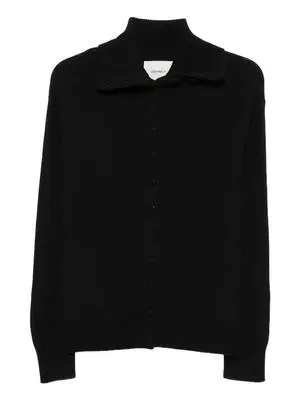 LISA YANG Cashmere Sailor Collar Cardigan - Black