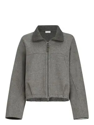 Brunello Cucinelli BRUNELLO CUCINELLI Virgin Wool Double Cloth Bomber Jacket Multicolor