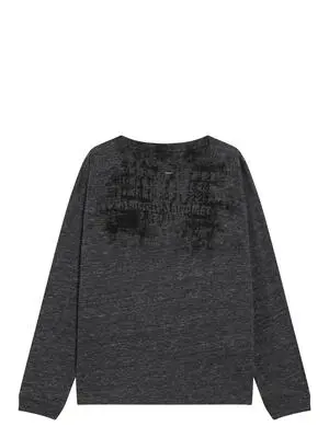 MAISON MARGIELA Long-sleeve Cotton T-shirt In Dark Grey - Gray