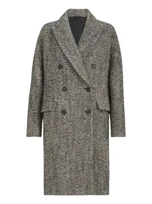Brunello Cucinelli Brunello Cucinelli Women Wool Double-Breasted Coat Multicolor