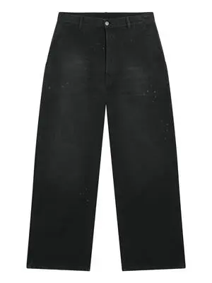 MAISON MARGIELA Double-dyed Cotton Work Trousers - Black