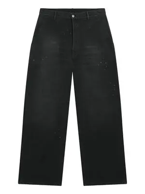 MAISON MARGIELA Double-dyed Cotton Work Trousers - Black