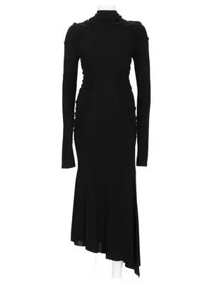 Victoria Beckham High Neck Midi Dress - Black