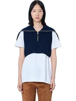Moncler Zip-front Knit Vest - Blue