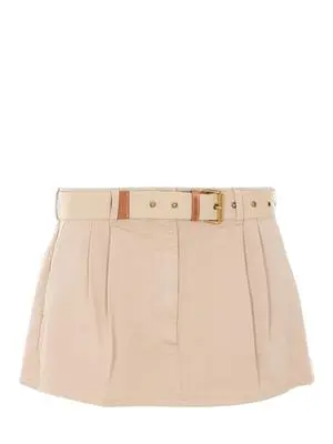Miu Miu Old Gabardine Miniskirt - Cream