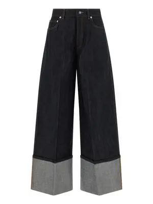 Givenchy Cotton Turn-up Jeans - Blue