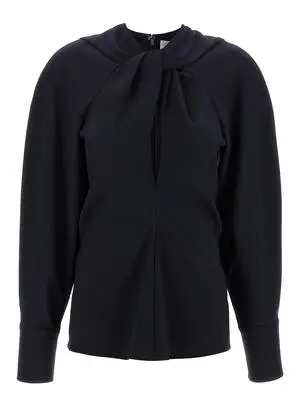 VICTORIA BECKHAM VICTORIA BECKHAM Twist Detail Wool Crêpe Blouse