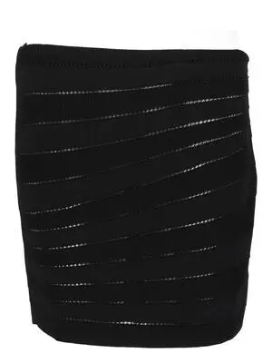 Balmain Flechage Knit Mini Skirt - Black