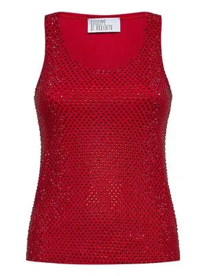 Giuseppe Di Morabito Crystal-embellished Stretch Cotton Knit Tank Top - Multicolor