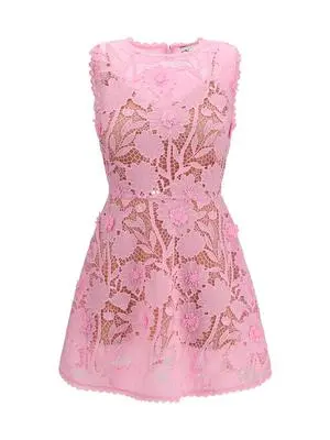 SELF-PORTRAIT Short Lace Dress - Pink