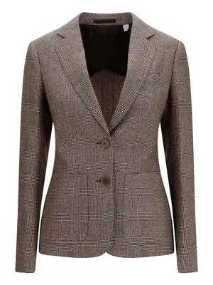 Burberry Single-breasted Wool And Linen Blazer - Brown