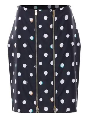 Fendi Polka Dot Silk Pencil Skirt - Black