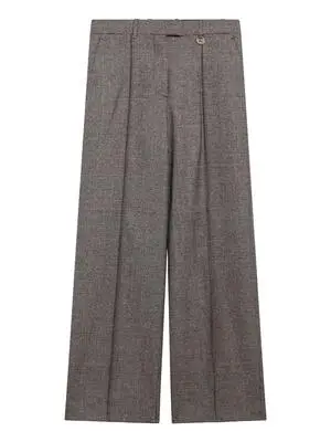 Burberry Prince Of Wales Wool-blend Trousers - Cream