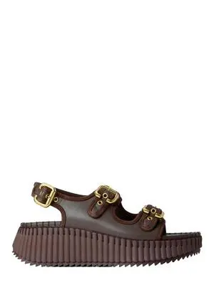 Chloé Chloé Women Nama Wedge Sandals Brown