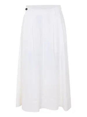 Brunello Cucinelli Brunello Cucinelli Monile Logo Midi Wide Skirt White