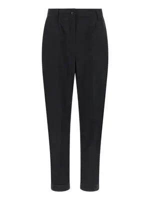Kiton Stretch Cotton Poplin Pants - Black