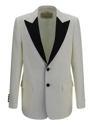 Valentino Garavani Two-tone Wool Jacket - White