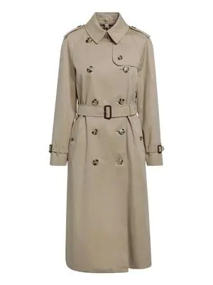 Burberry Waterloo Long Cotton Gabardine Trench Coat - Cream