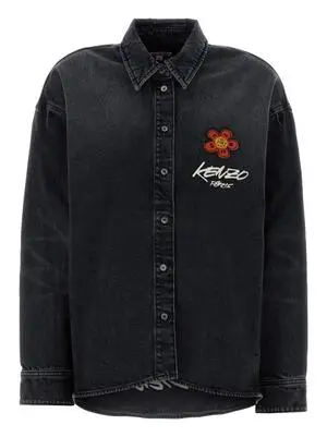 Kenzo Stretch Denim Shirt - Black