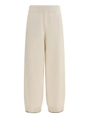 Brunello Cucinelli Cashmere Trousers - White