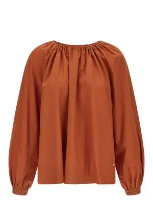 Marni MARNI Cotton Poplin Boat Neck Blouse Orange