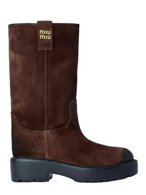 Miu Miu Suede Boots - Brown