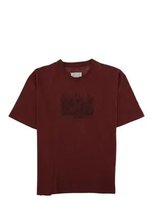 MAISON MARGIELA T-shirt Con Stampa - Red