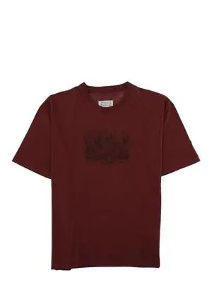 MAISON MARGIELA T-shirt Con Stampa - Red