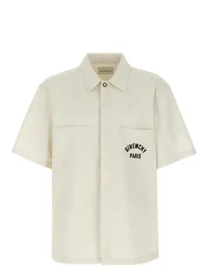 Givenchy Logo Embroidery Shirt - Cream