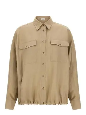 Brunello Cucinelli Brunello Cucinelli Women Fluid Twill Shirt Cream