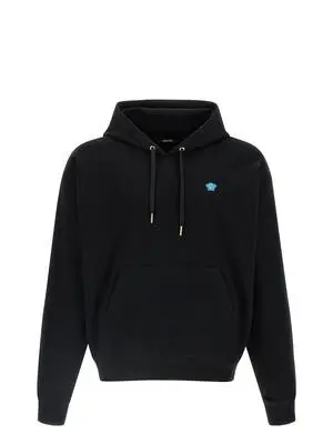 Versace Medusa Patch Cotton Hoodie - Black