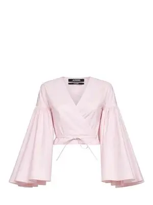 Jacquemus Light Pink The Paysan Ruffled Wrap Top - Multicolor