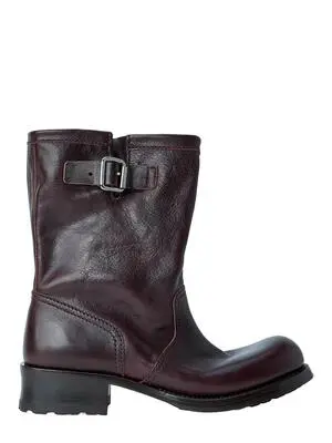 Prada Leather Mid-calf Boots - Brown