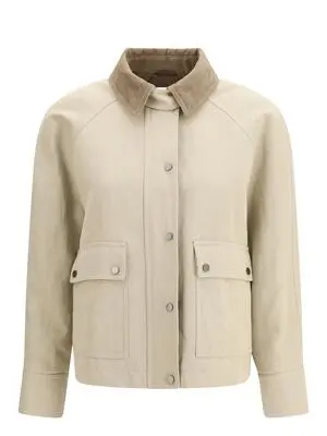 Brunello Cucinelli Cotton-linen Canvas Jacket - Cream